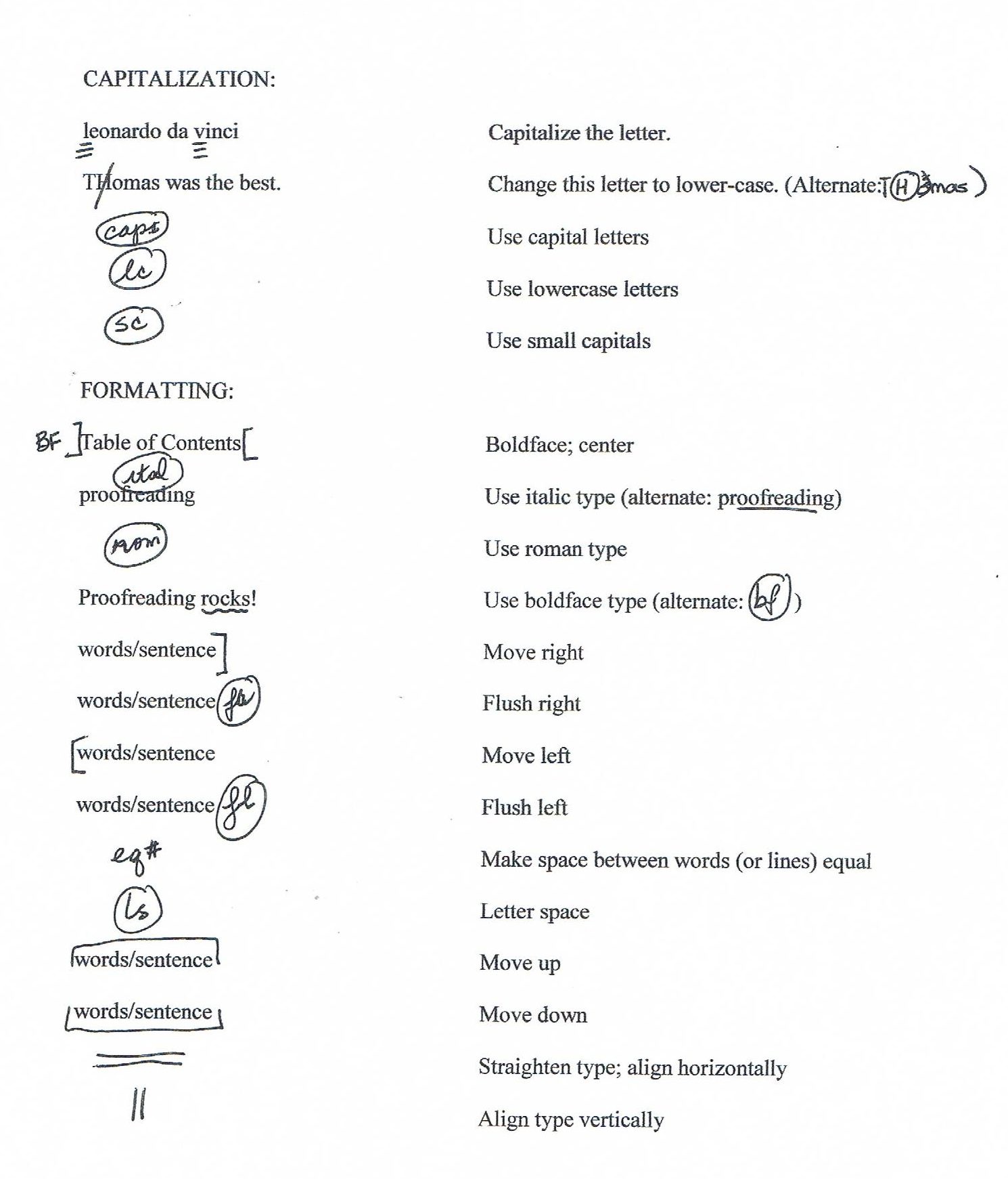 A Collection of Editing Marks – Norma J. Hill