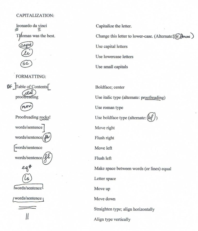 A Collection of Editing Marks – Norma J. Hill